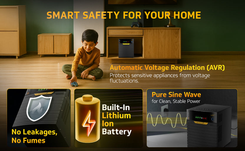 V-Guard Industries Limited Li-Smart 1300 Inverter with Inbuilt Lithium ...